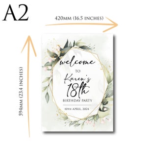 Personalised 18th Birthday Party Welcome Sign TLPC18001 Physical or ...