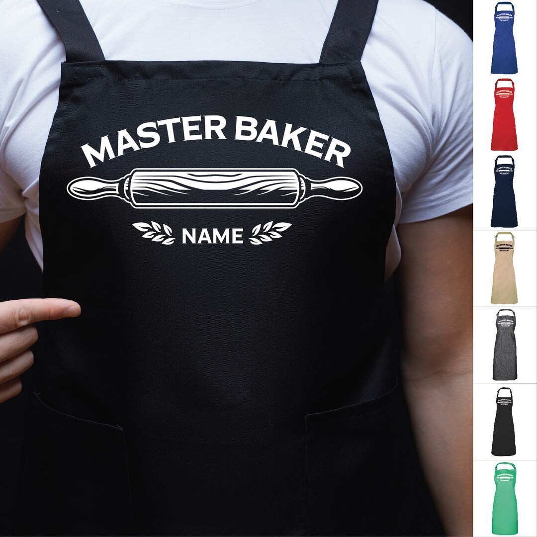 Personalised Master Baker Apron: Custom Name BBQ Apron - Etsy