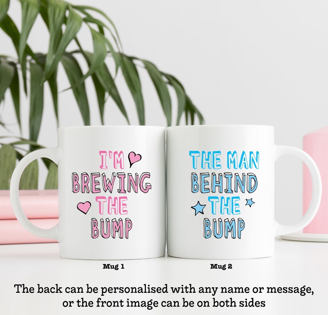 I'm Brewing the Bump | the Man Behind the Bump Mug Set | Matching Mugs ...