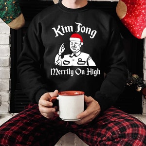 Kim Jong Merrily on High JH030 Funny Christmas Jumper Sweater | Kim ...