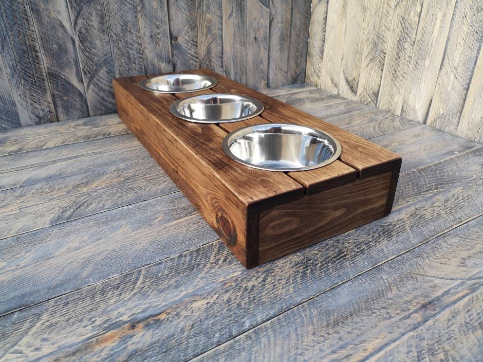 HANDMADE Pet Dog / Cat Bowl Stand With Bowls Sturdy Rustic - Etsy UK