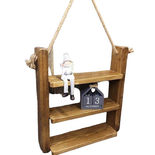 Rustic Hanging Shelf - Etsy UK