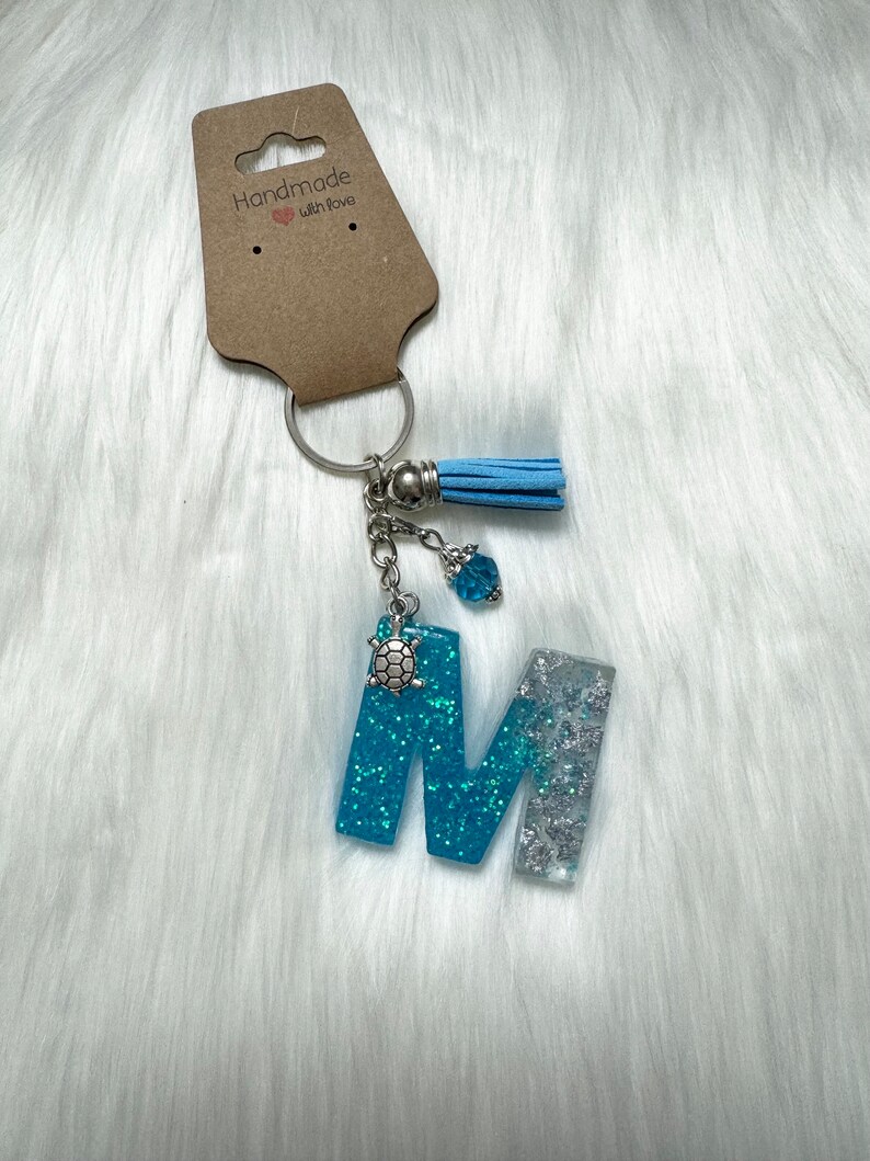 Custom Resin Letter Keychain/ Custom Initial Keychain / Kids Letter ...