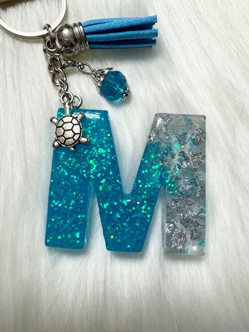 Custom Resin Letter Keychain/ Custom Initial Keychain / Kids Letter ...