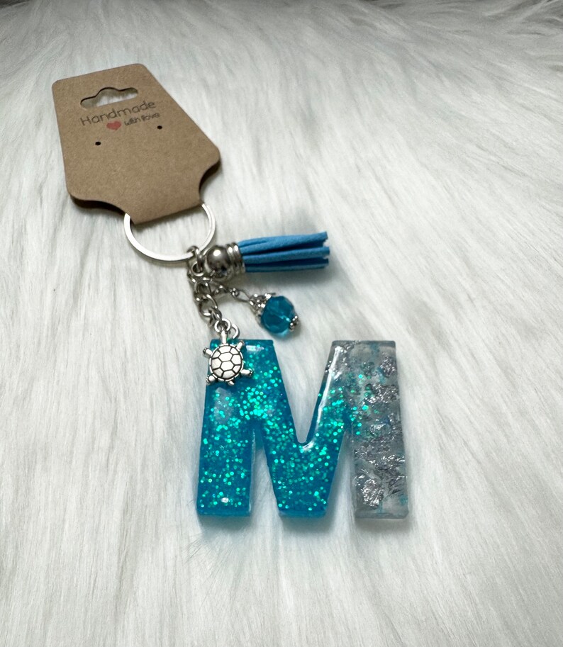 Custom Resin Letter Keychain/ Custom Initial Keychain / Kids Letter ...