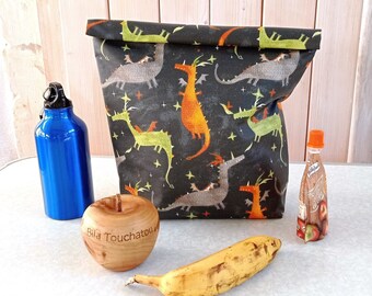 Petit sac à goûter en coton enduit imperméable lavable et réutilisable ...