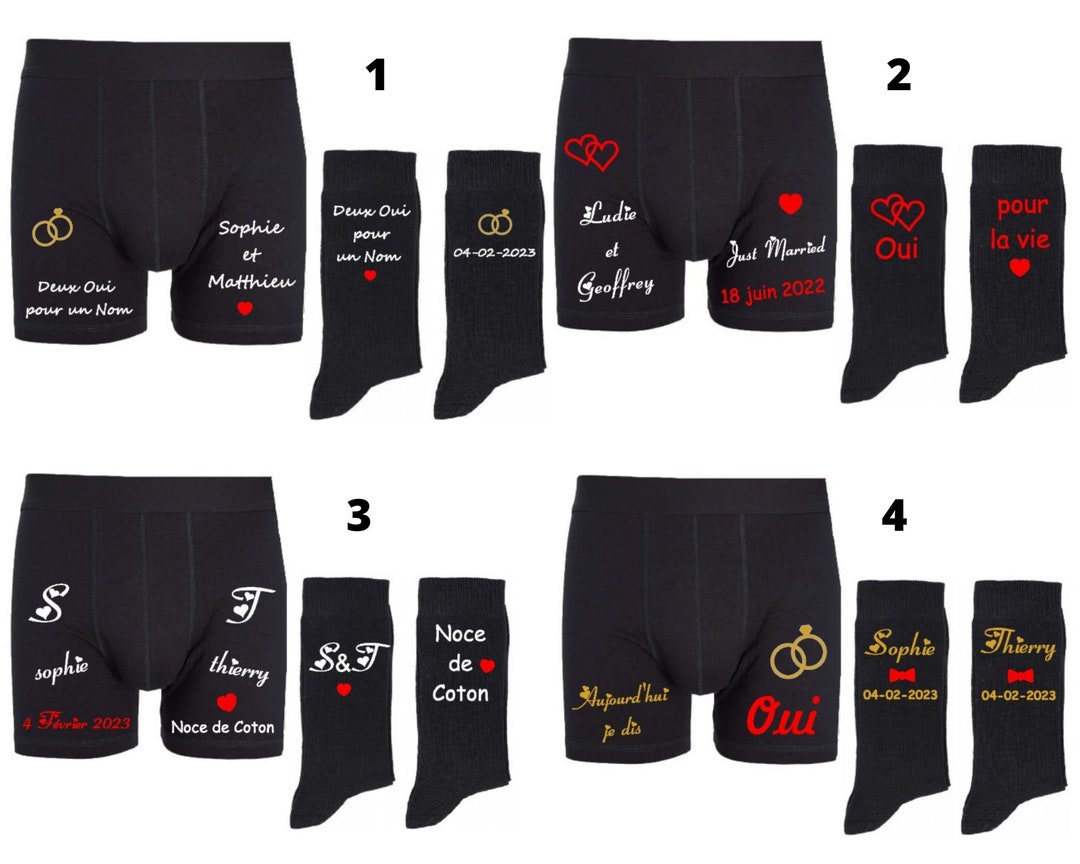 Wedding Boxer Briefs and Socks Set, Cotton Wedding, Wedding Anniversary ...