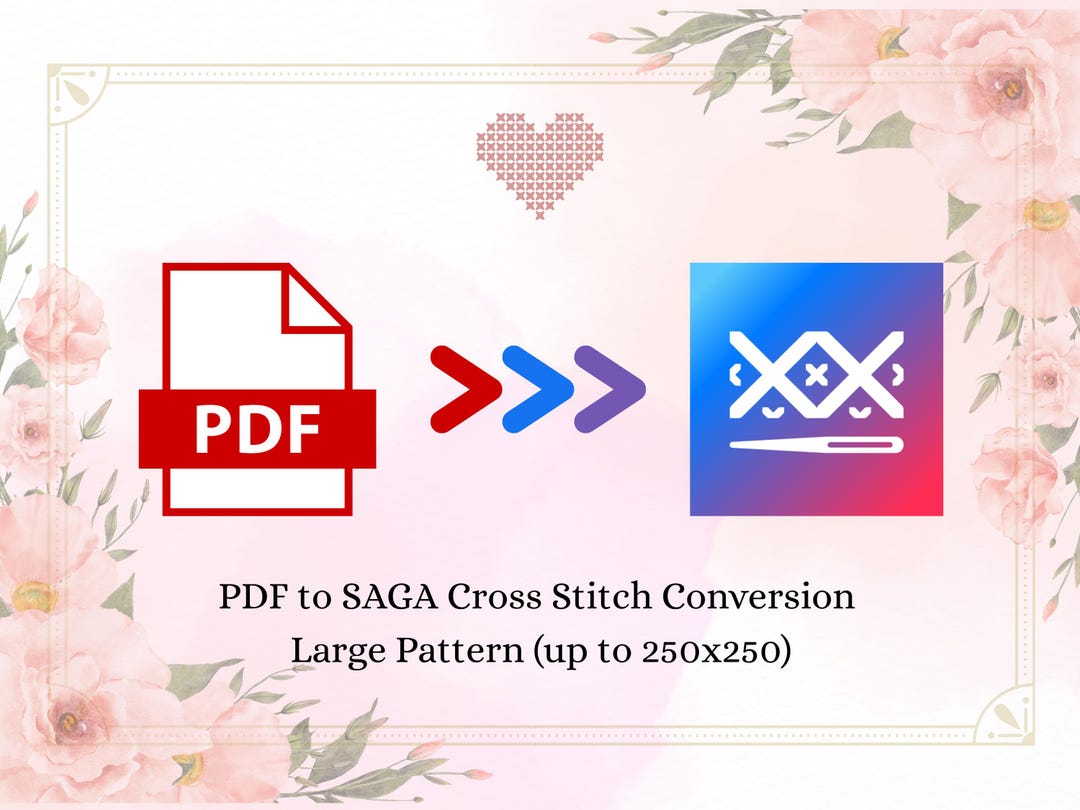 PDF to SAGA Cross Stitch Conversion Service (large Pattern) - Etsy
