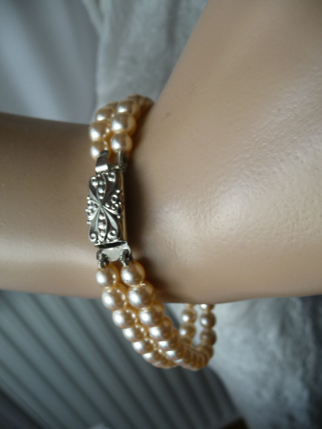 Vintage Bracelet, Pearly Bead Bracelet, - Etsy