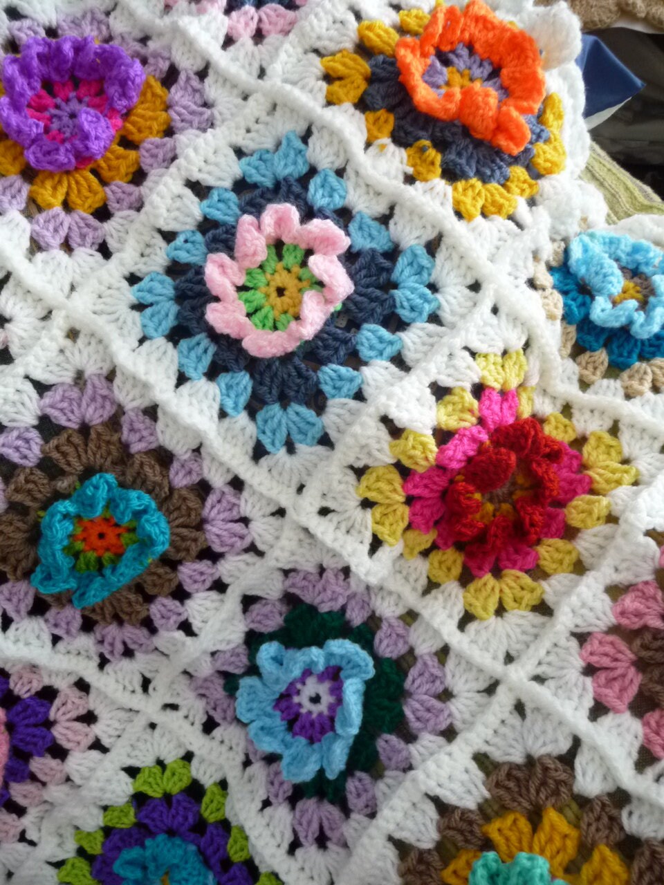 Boho/gypsy Style Blanket/plaid, Granny Square Crochet, Granny Square ...