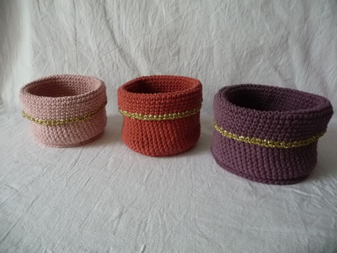 Crochet Basket, Empty Crochet Pocket, Handmade - Etsy
