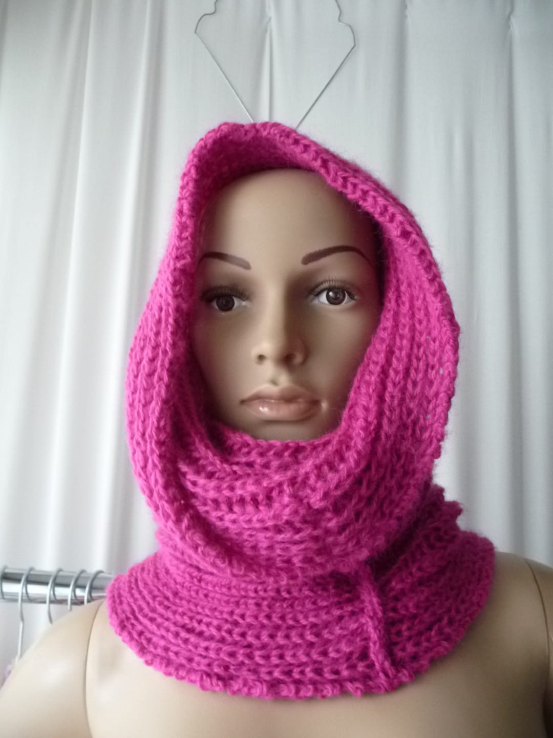 Knit Balaclava Snood, Snood, Knit Neck Hood Snood, Closed Scarf ...