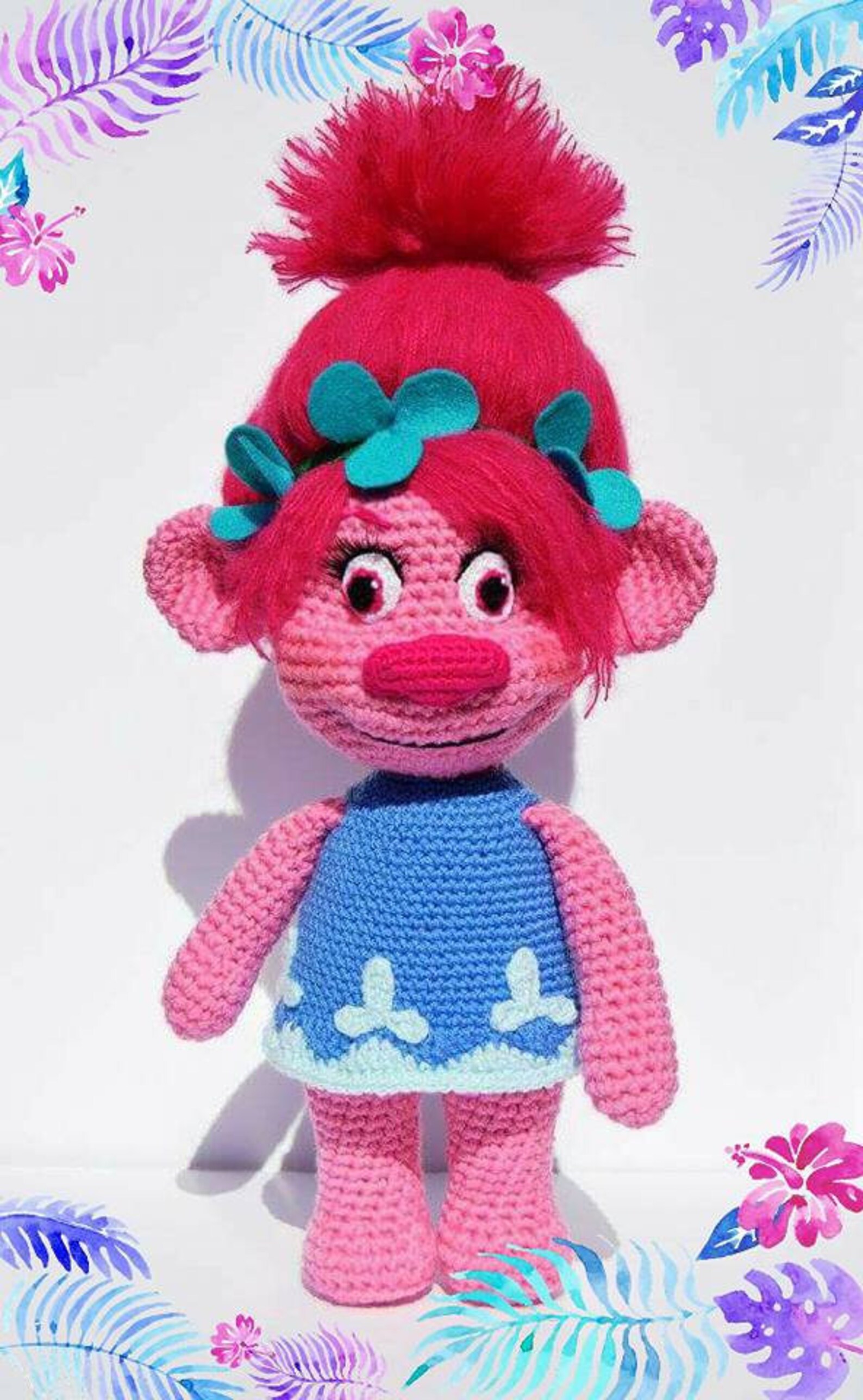 Crochet Doll Pattern Poppy the Troll Poppy the Troll Crochet - Etsy Canada