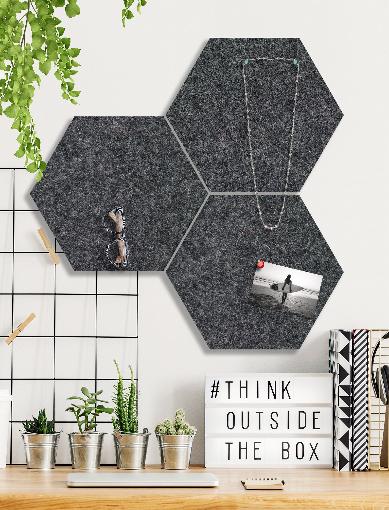 HEXAGON Felt Pinboard Fabric Bulletin Board for Ideas - Etsy