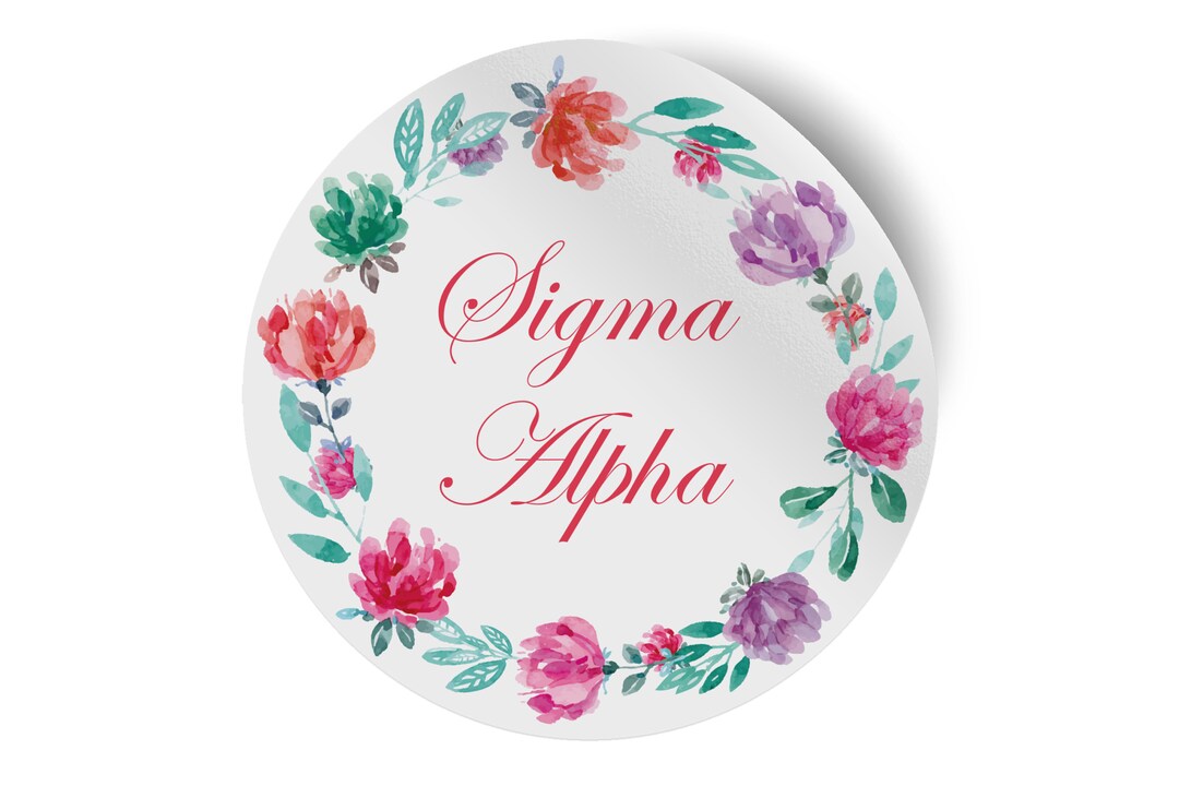 Sigma Alpha Watercolor Floral 5" X 5" Sticker - Etsy