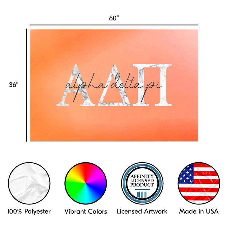 Pro-graphx Alpha Delta Pi Greek Sorority Flag Tapestry Display | Etsy