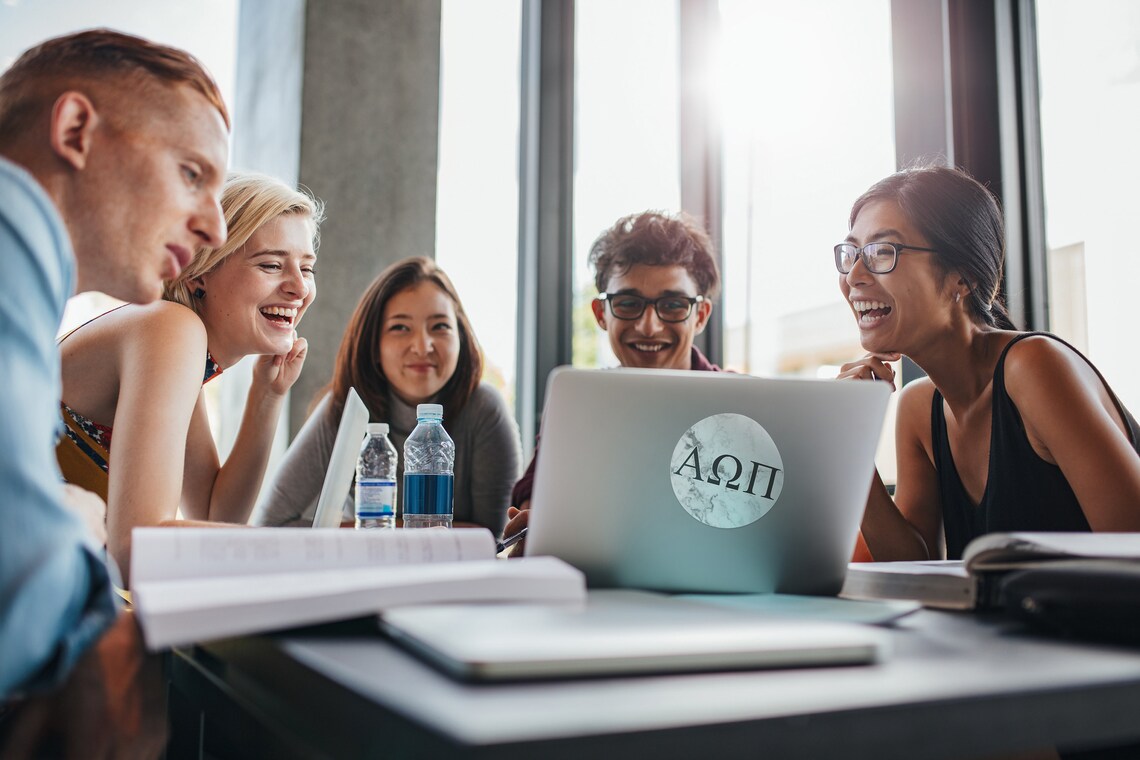 Alpha Omega Pi White Marble 5 X 5 Sticker - Etsy