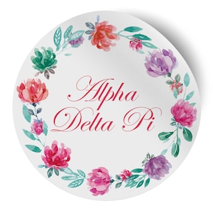 Alpha Delta Pi Watercolor Floral 5" X 5" Sticker - Etsy