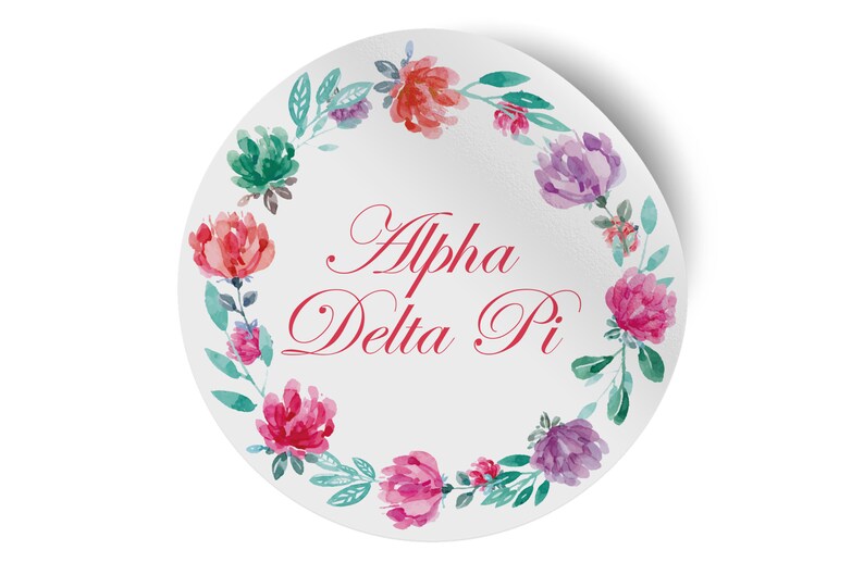 Alpha Delta Pi Watercolor Floral 5" X 5" Sticker - Etsy
