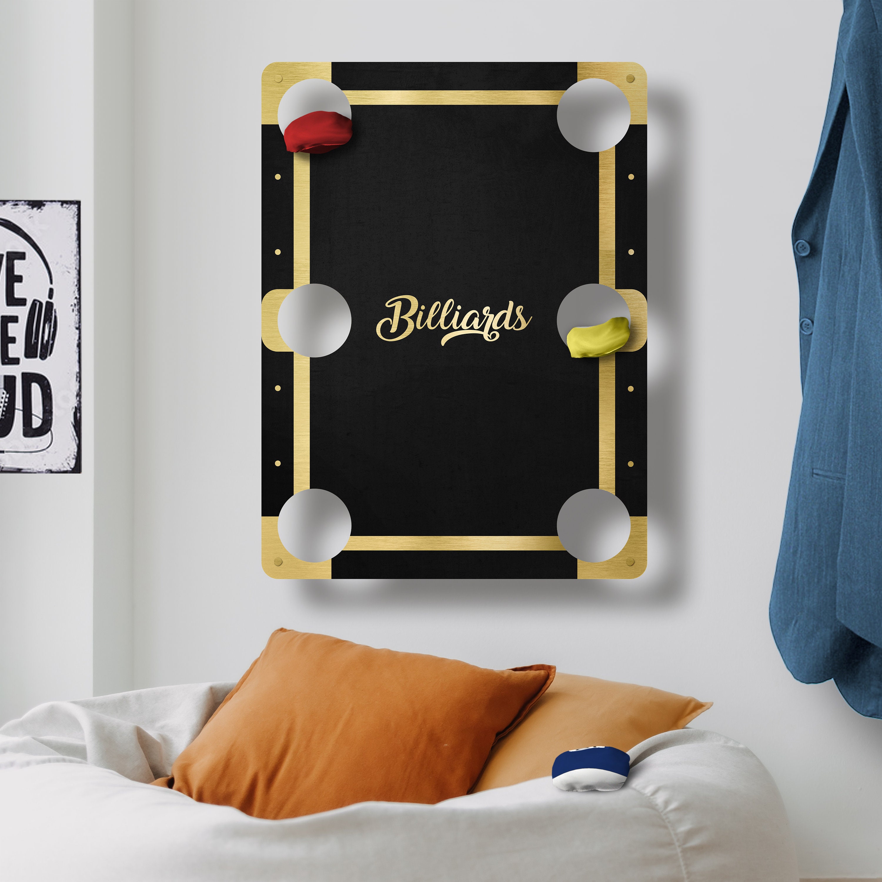 Pro-graphx Pool Toss Game Wall Mounted Metal Cornhole Board - Etsy