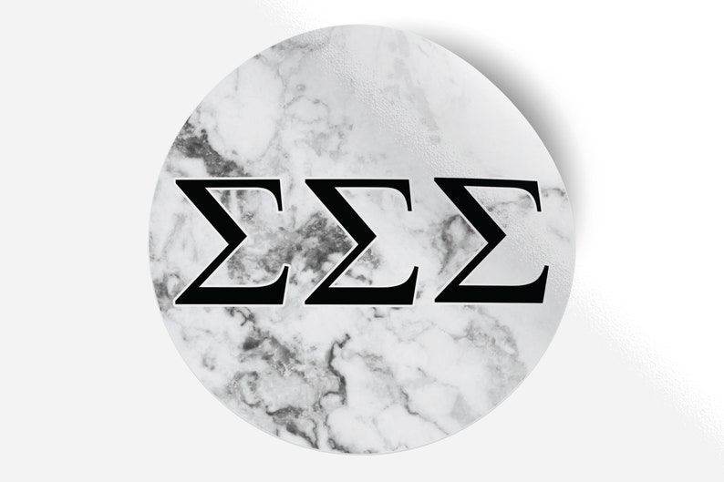 Sigma Sigma Sigma White Marble 5 X 5 Sticker | Etsy