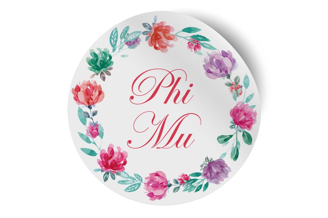 Phi Mu Watercolor Floral 5" X 5" Sticker - Etsy