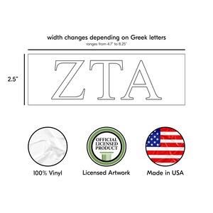 Zeta Tau Alpha - Sorority Decal - 2.5" Tall - for Your Car, Laptop, and ...