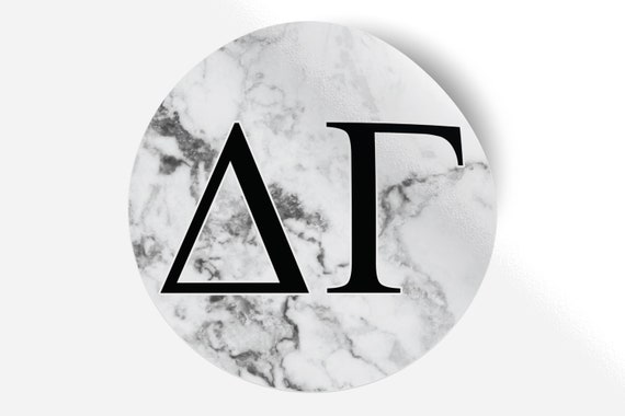 Delta Gamma White Marble 5 X 5 Sticker | Etsy