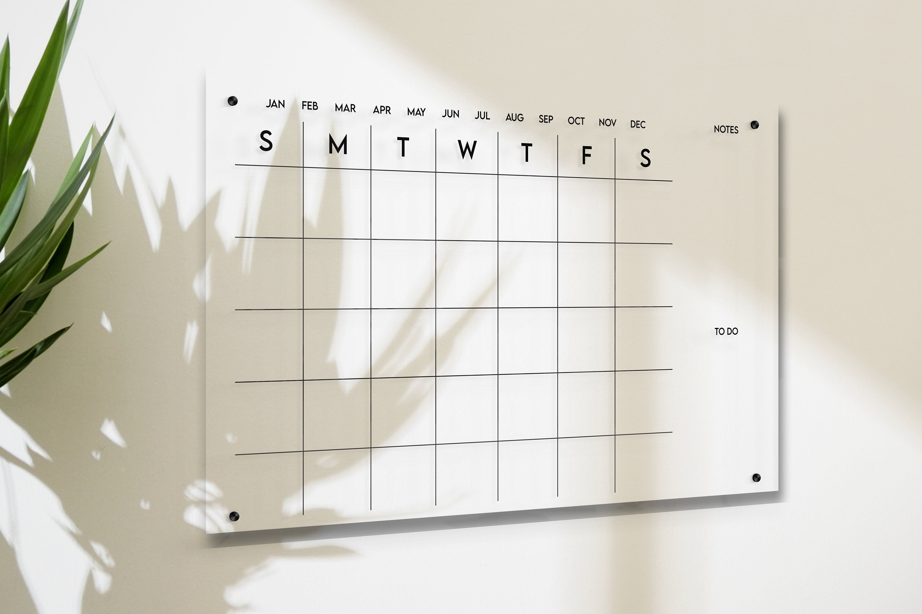 Acrylic Calendar - CUSTOM Dry Erase Monthly Calendar With Notes and ...