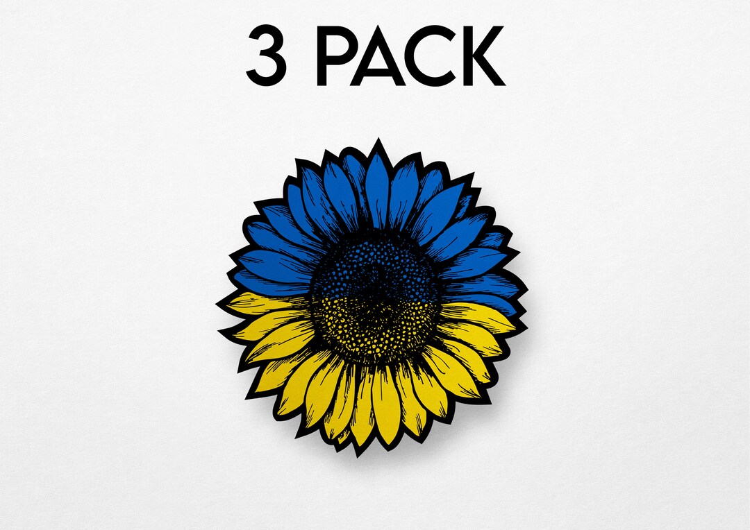 Support Ukraine Sunflower Sticker 3.5" X 3.5" - PART of Proceeds ...
