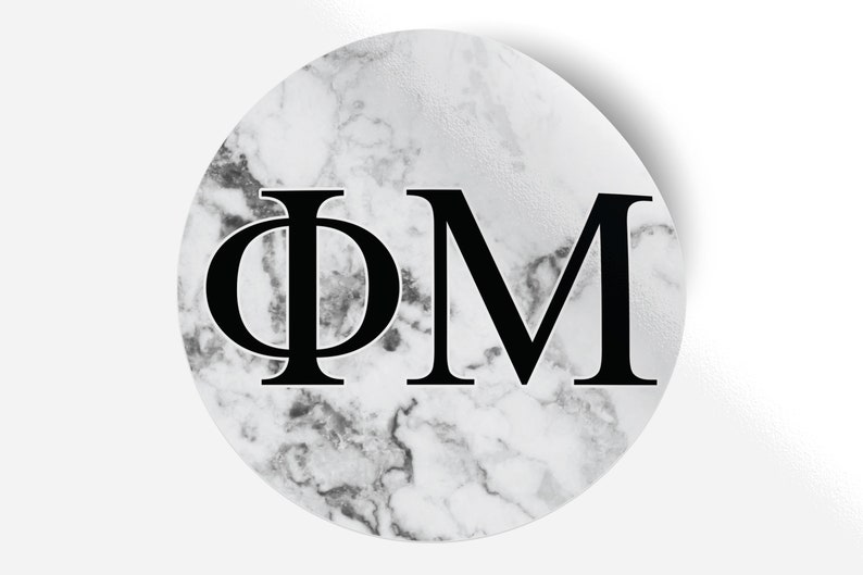 Phi Mu White Marble 5 X 5 Sticker - Etsy