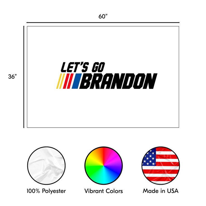 Lets Go Brandon Flag 3' X 5' FJB Banner White and - Etsy