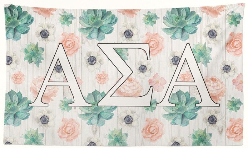 Alpha Sigma Alpha - 3' X 5' Succulent Floral Tapestry - Etsy