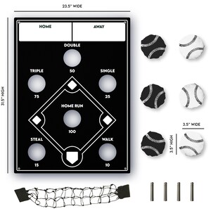 Pro-graphx Baseball Beanbag Toss Game - Wall Mounted Metal Cornhole ...