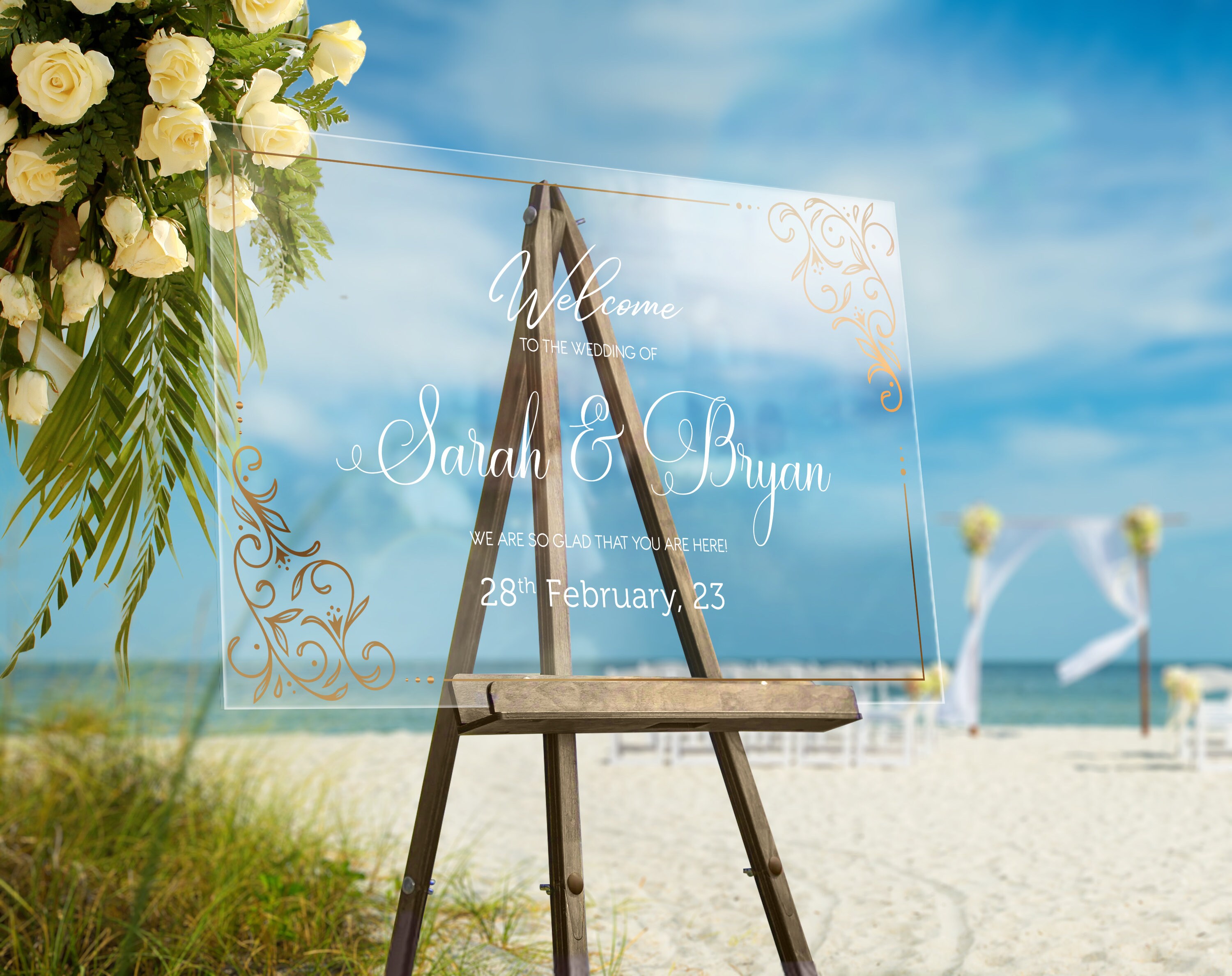 Acrylic Wedding Welcome Sign – Wedding, Baby Shower, Birthday Party ...