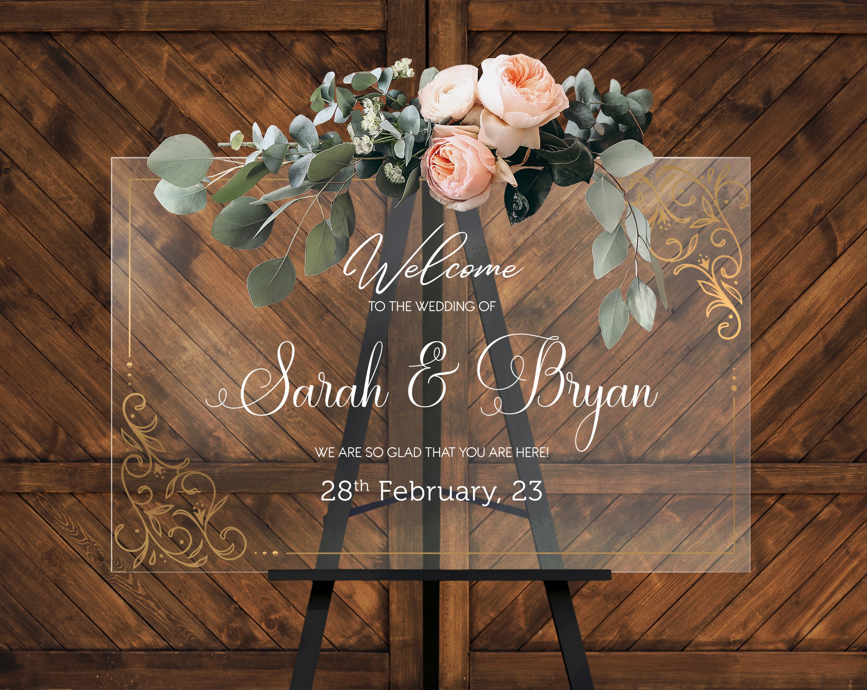 Acrylic Wedding Welcome Sign – Wedding, Baby Shower, Birthday Party ...
