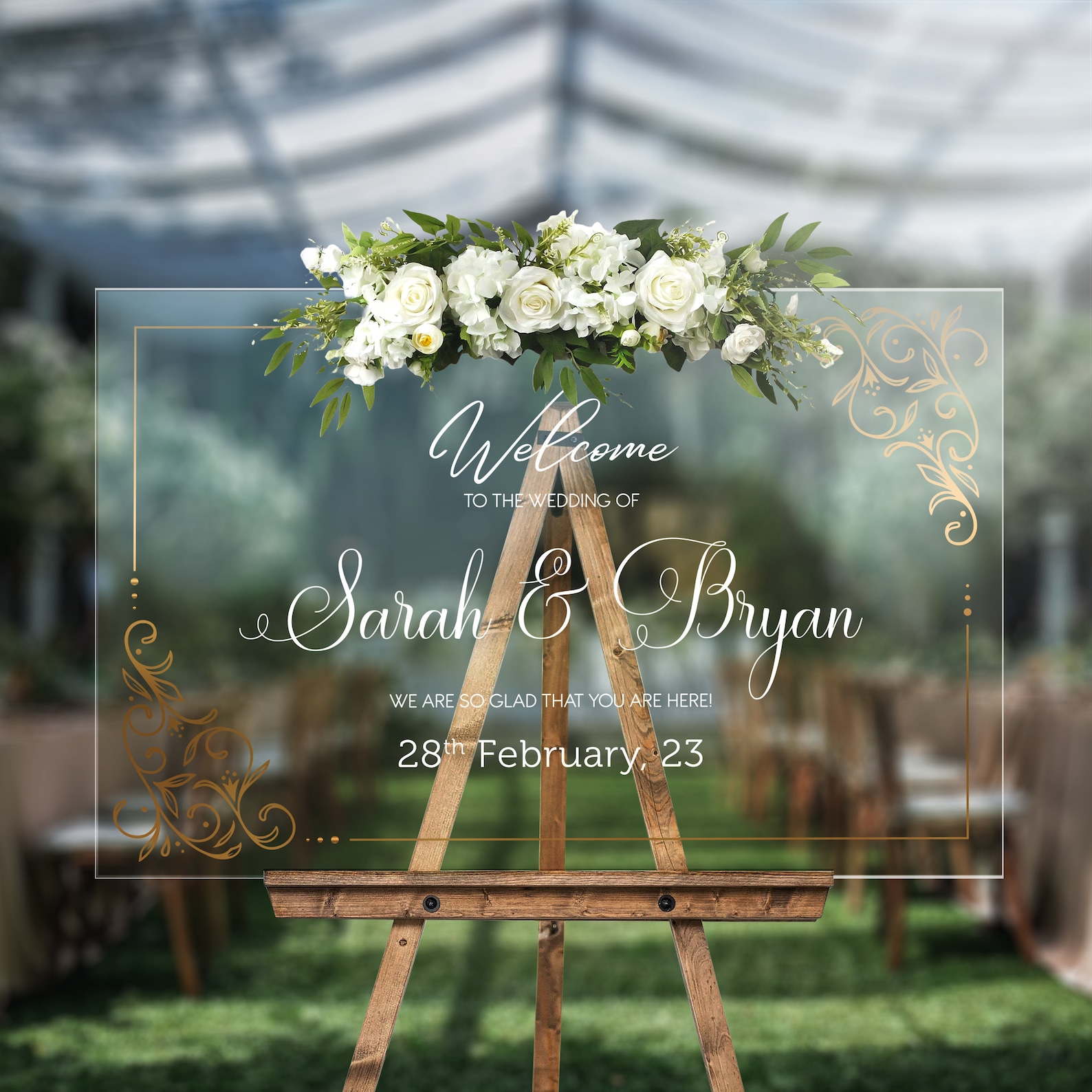 Acrylic Wedding Welcome Sign – Wedding, Baby Shower, Birthday Party ...