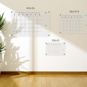 Acrylic Calendar - CUSTOM Dry Erase Monthly Calendar With Notes and ...