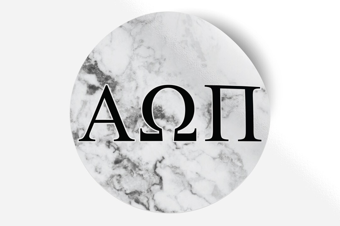 Alpha Omega Pi White Marble 5" X 5" Sticker - Etsy