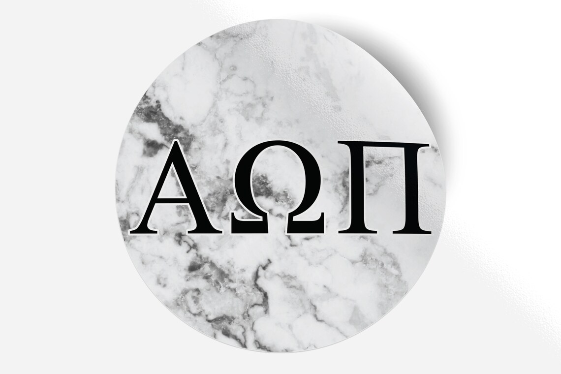 Alpha Omega Pi White Marble 5 X 5 Sticker - Etsy