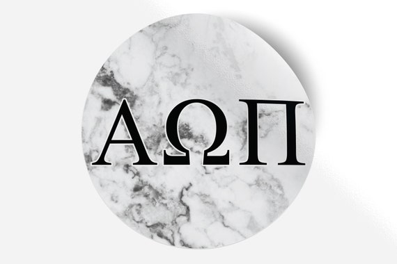 Alpha Omega Pi White Marble 5 X 5 Sticker | Etsy