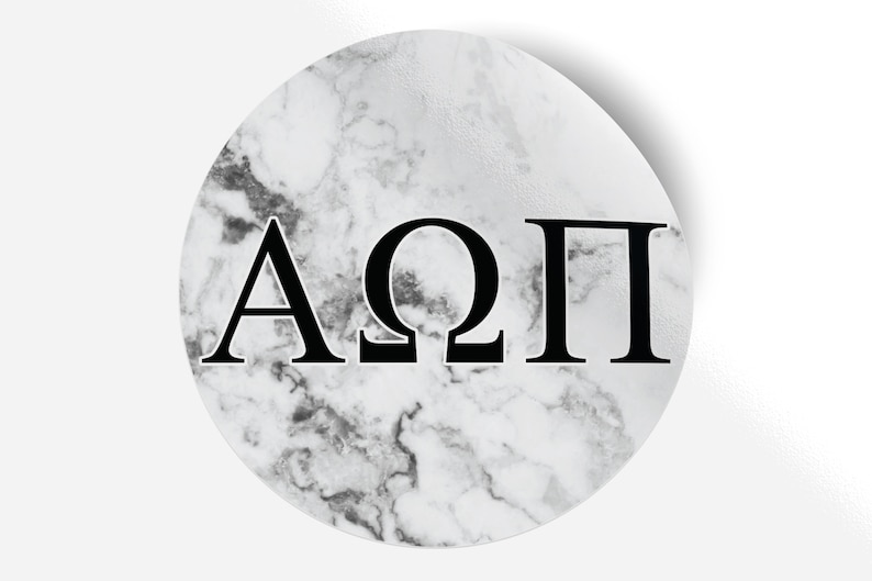 Alpha Omega Pi White Marble 5 X 5 Sticker - Etsy