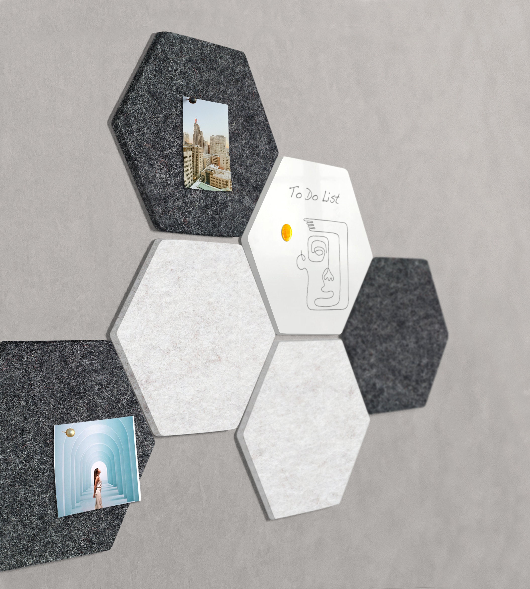 HEXAGON Felt Pinboard Fabric Bulletin Board for Ideas - Etsy