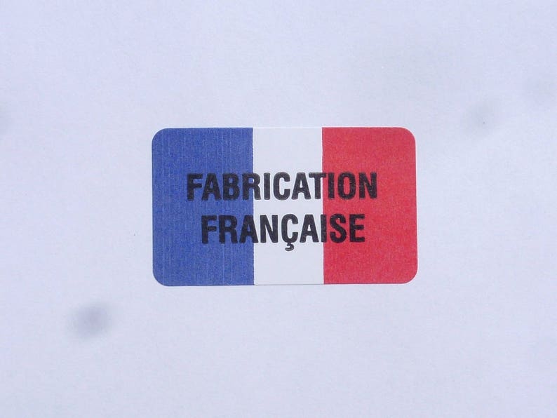 50 LABELS MADE IN FRANCE FRENCH FLAG BLUE WHITE RED French Manufacture ...