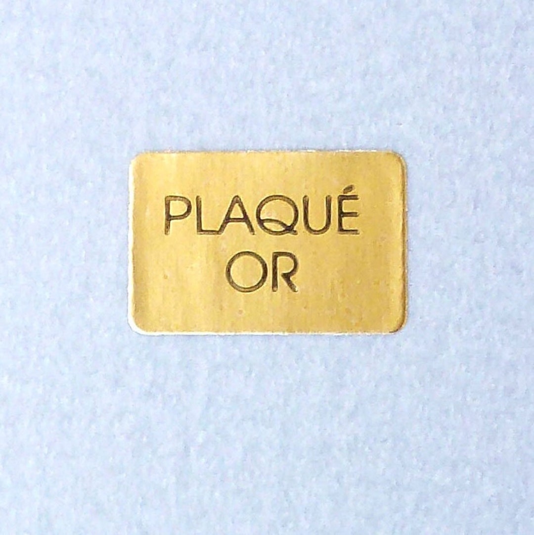 50 ADHESIVE GOLD PLATE LABELS Gold Plated Jewelry Labeling Gold Plated ...