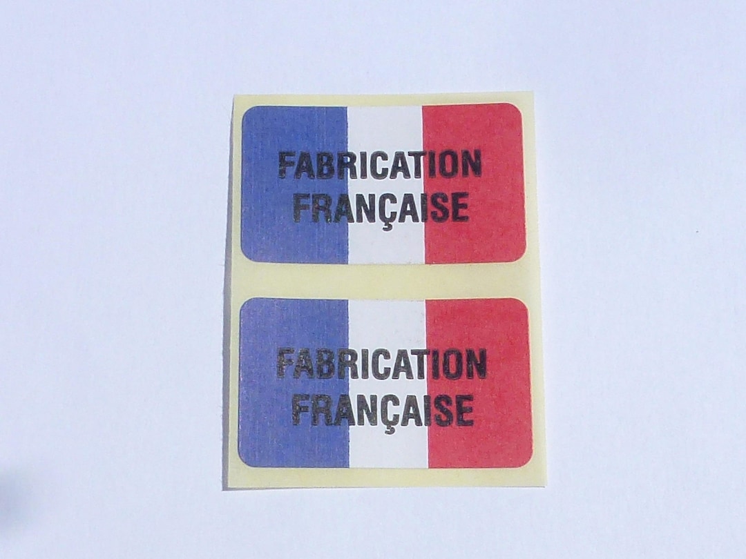 50 LABELS MADE IN FRANCE FRENCH FLAG BLUE WHITE RED French Manufacture ...