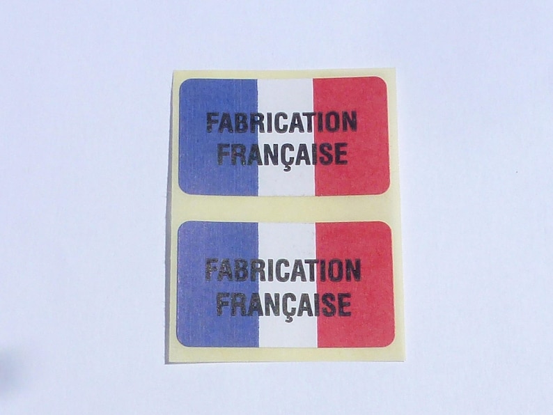 50 LABELS MADE IN FRANCE FRENCH FLAG BLUE WHITE RED French Manufacture ...