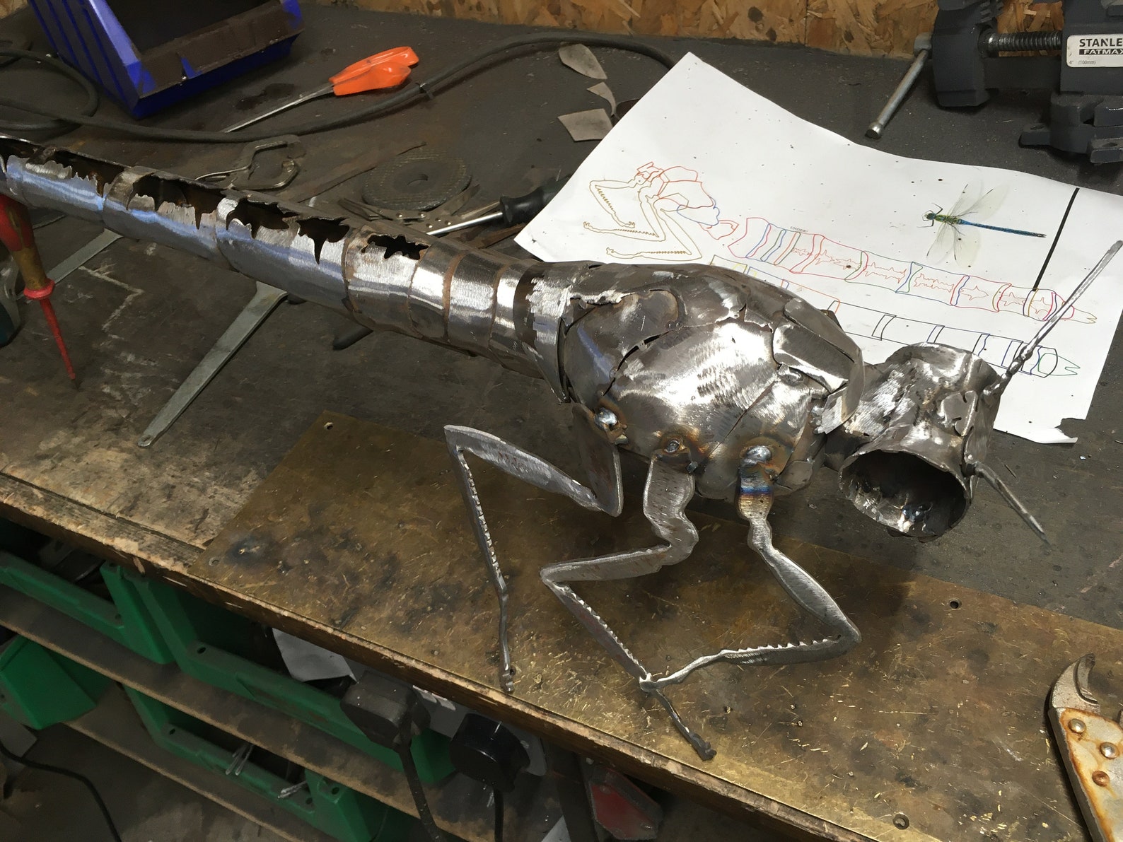 Handmade Welded Dragonfly Sculpture - Etsy