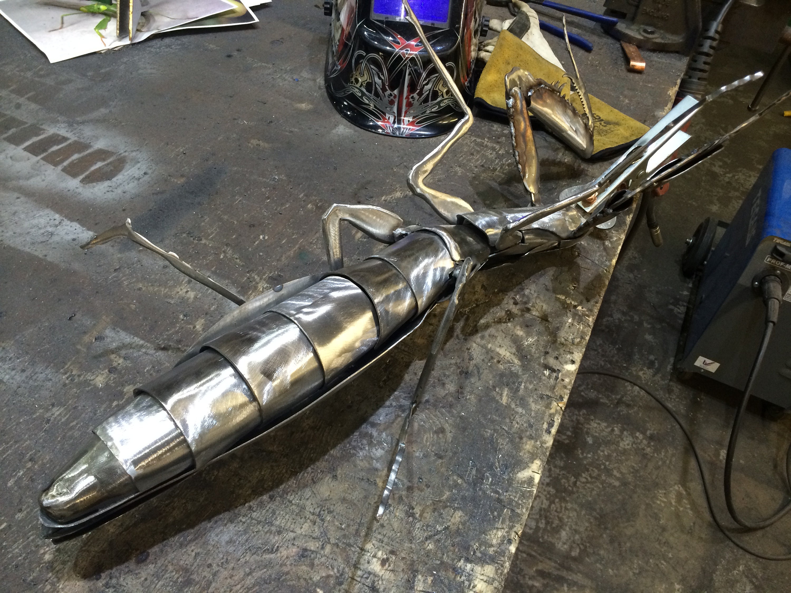 Handmade Metal Praying Mantis Sculpture - Etsy