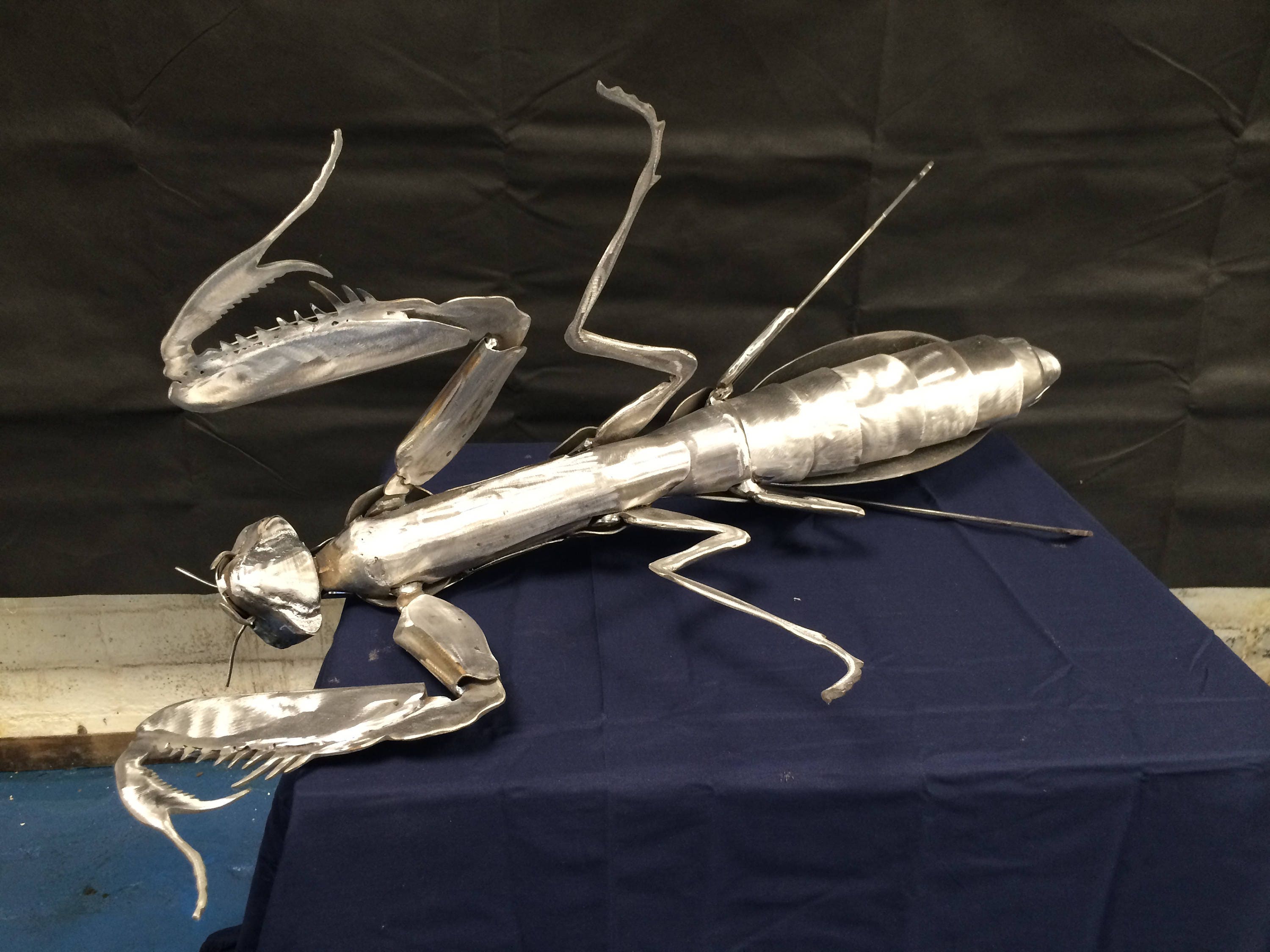 Handmade Metal Praying Mantis Sculpture - Etsy